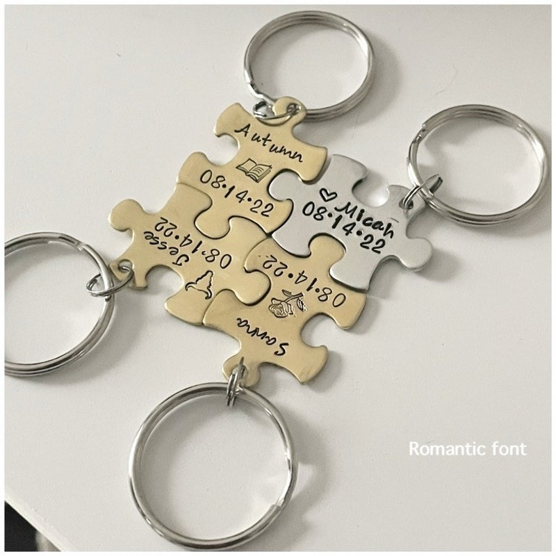 Puzzle Keychain - Etsy