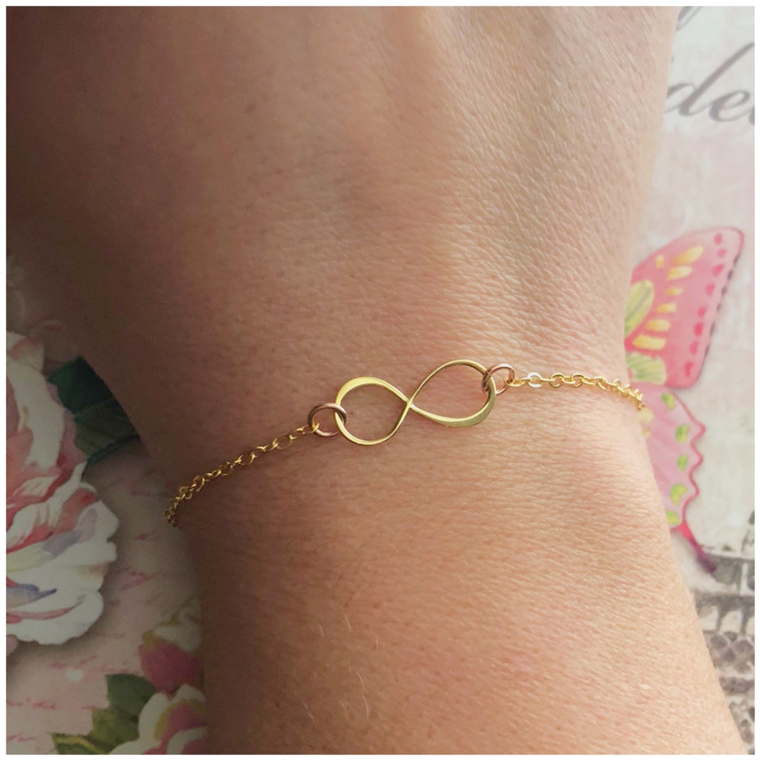 Gold Infinity Bracelet - Simple Infinity Jewelry - Minimalist Infinity ...