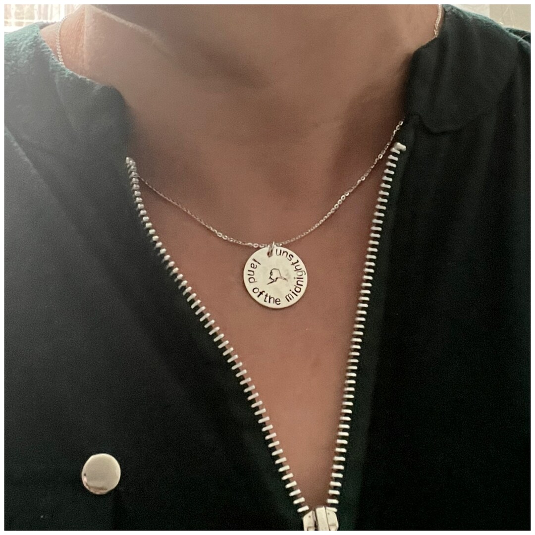Land of the Midnight Sun - Hand Stamped Alaska Necklace - the 49th ...
