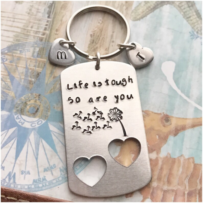 Personalized Keychain Hand Stamped Keychain Aluminum - Etsy