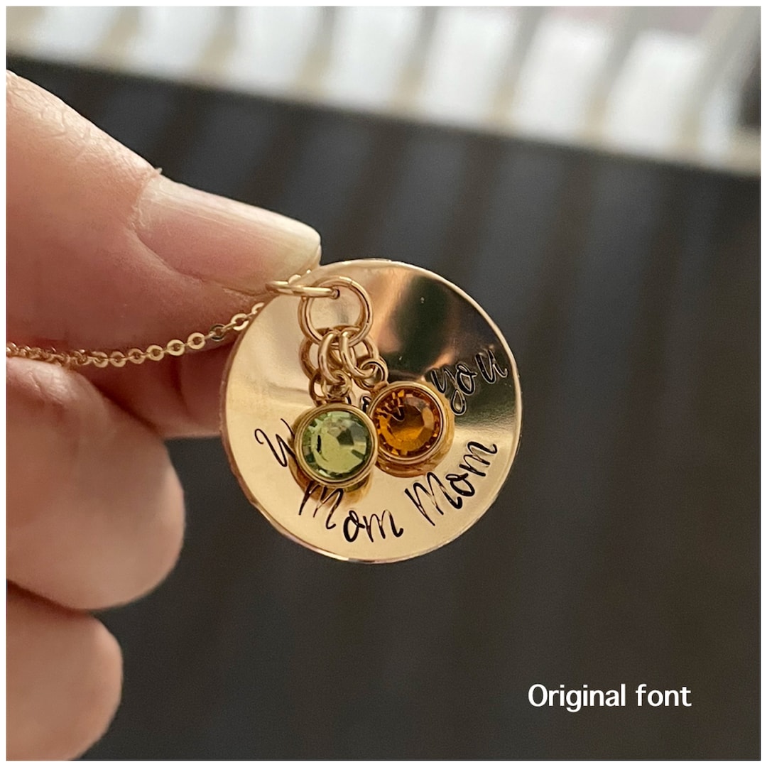 Gold Birthstone Necklace - Personalized Necklace for Grandma ...