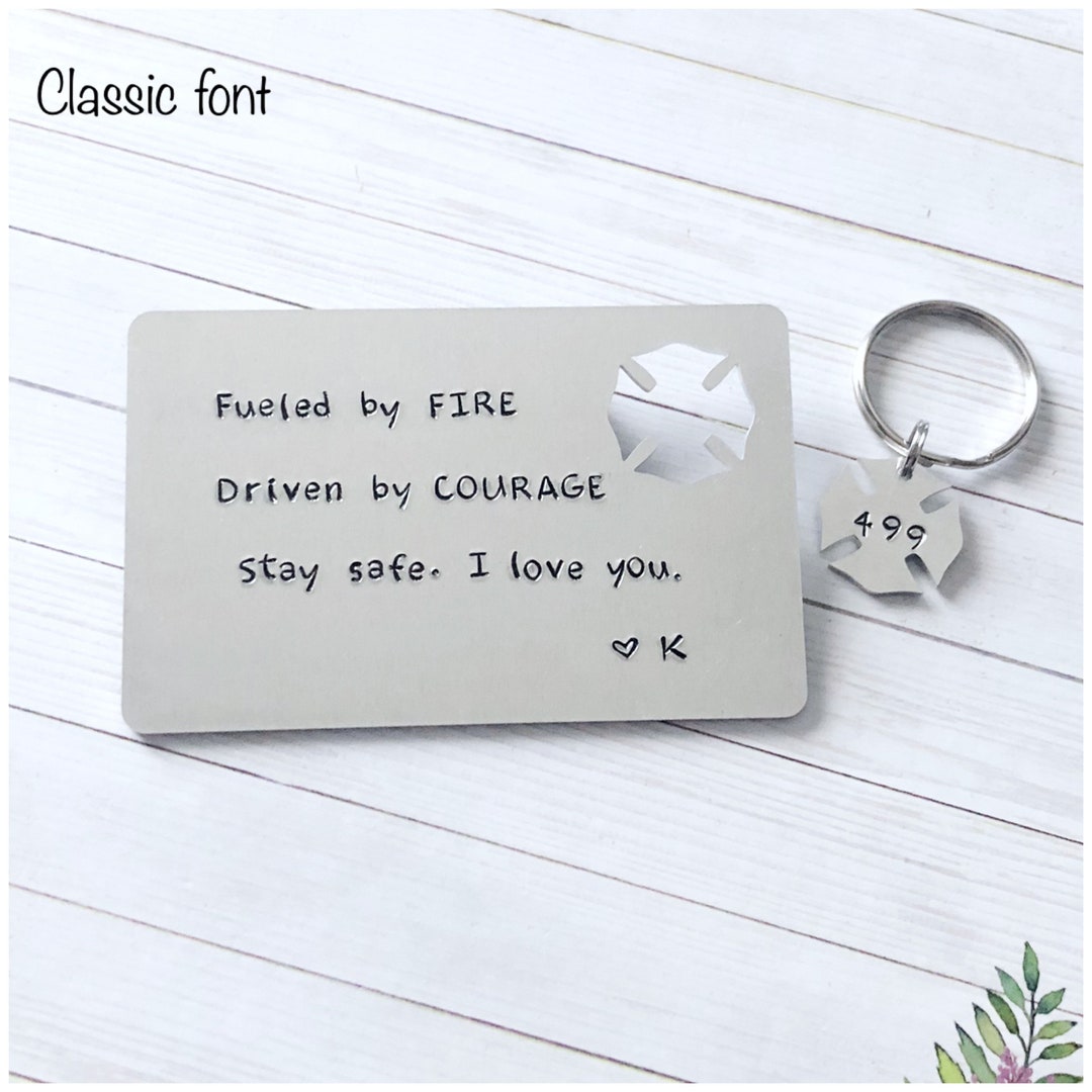 Firefighter Keychain + Wallet Card - Firefighter Prayer - Fireman ...