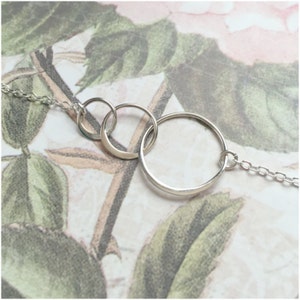 Interlocking Ring Necklace - Sterling Silver Eternity Necklace - Triple ...