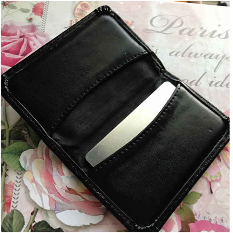 Personalized Aluminum Wallet Card With Heart Keychain Hand | Etsy