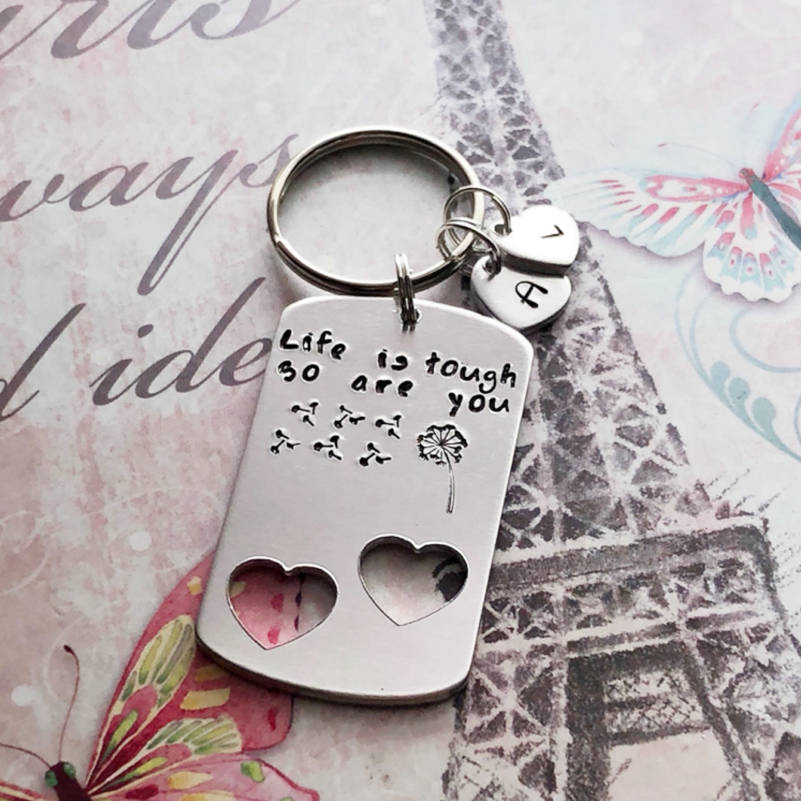 Personalized Keychain Hand Stamped Keychain Aluminum - Etsy