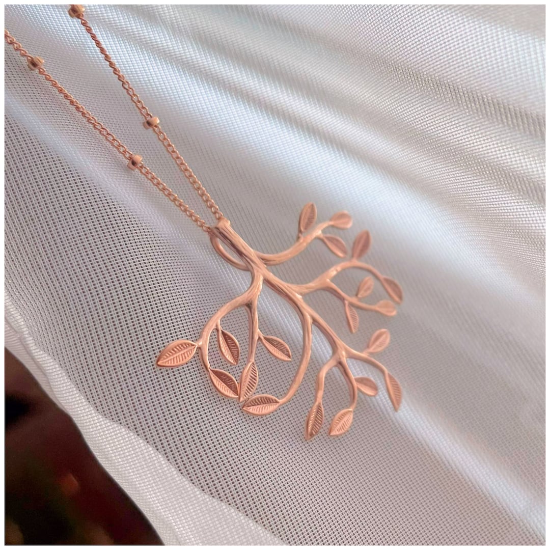 Rose Gold Branch Necklace - Tree Branch Jewelry - Family Tree Necklace ...