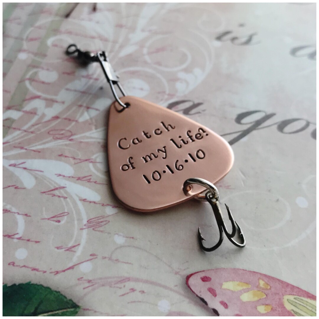 Customized Metal Lure - Copper Fishing Lure - Hand Stamped Message on ...