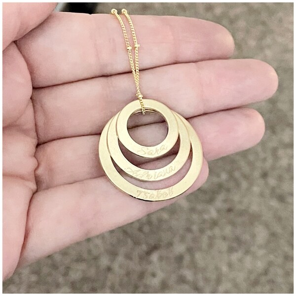 Gold Stamped Family Pendant - Etsy