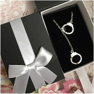 Sterling Silver Handcuff Necklace - Lariat Handcuff Necklace - Partners ...