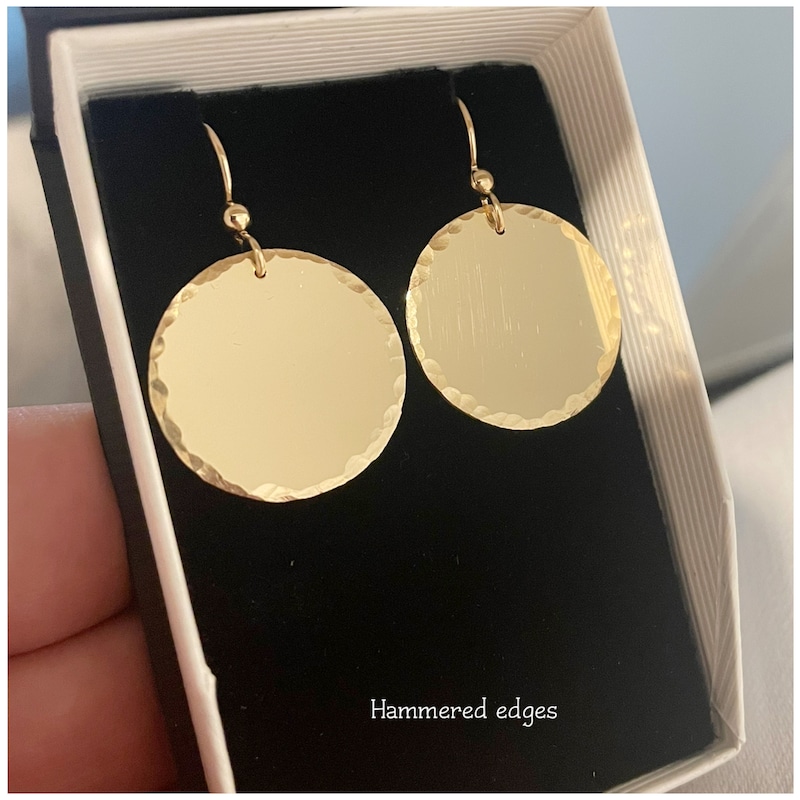 Gold Disc Earrings - Etsy
