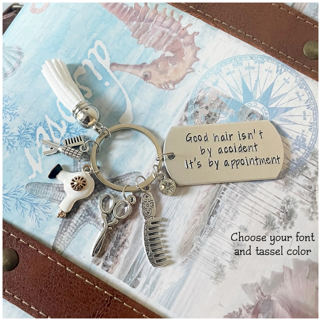 Silver Color Hairdresser Keychain - Hair Dresser Gift - Present for ...