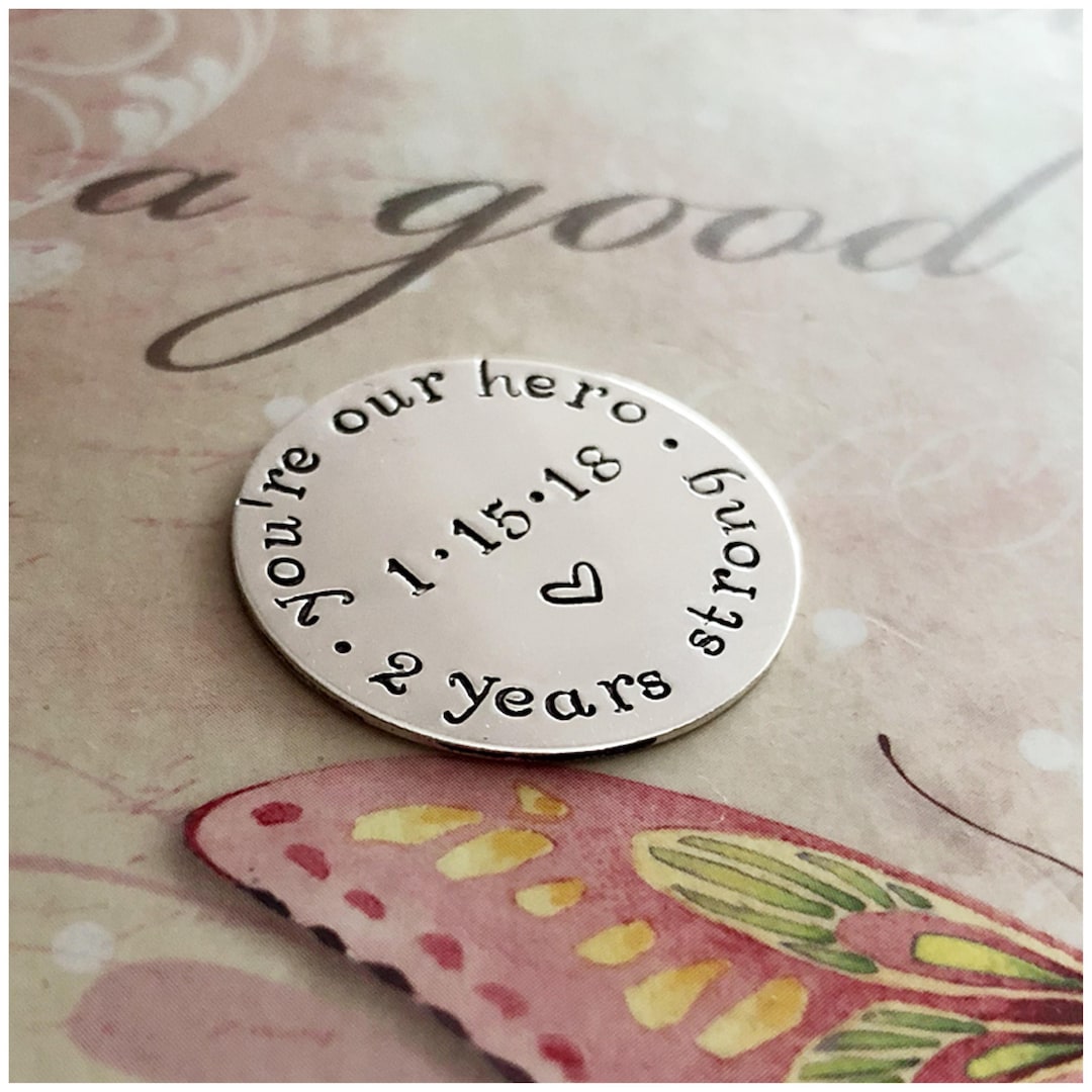 1" Sterling Silver Coin - Personalized Coin - Round Token - Hand ...