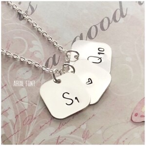 Sterling Silver Scrabble Necklace Hand Stamped Initials and | Etsy