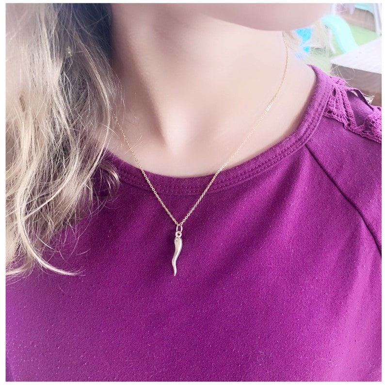 Gold Filled Italian Horn Necklace Evil Eye Protection Amulet - Etsy