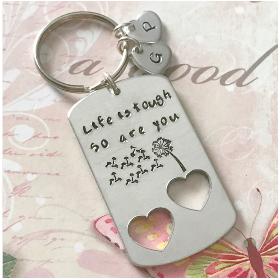 Personalized Keychain Hand Stamped Keychain Aluminum - Etsy