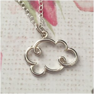 Silver Cloud Necklace - Puffy Cloud Necklace Not Plated Weather ...