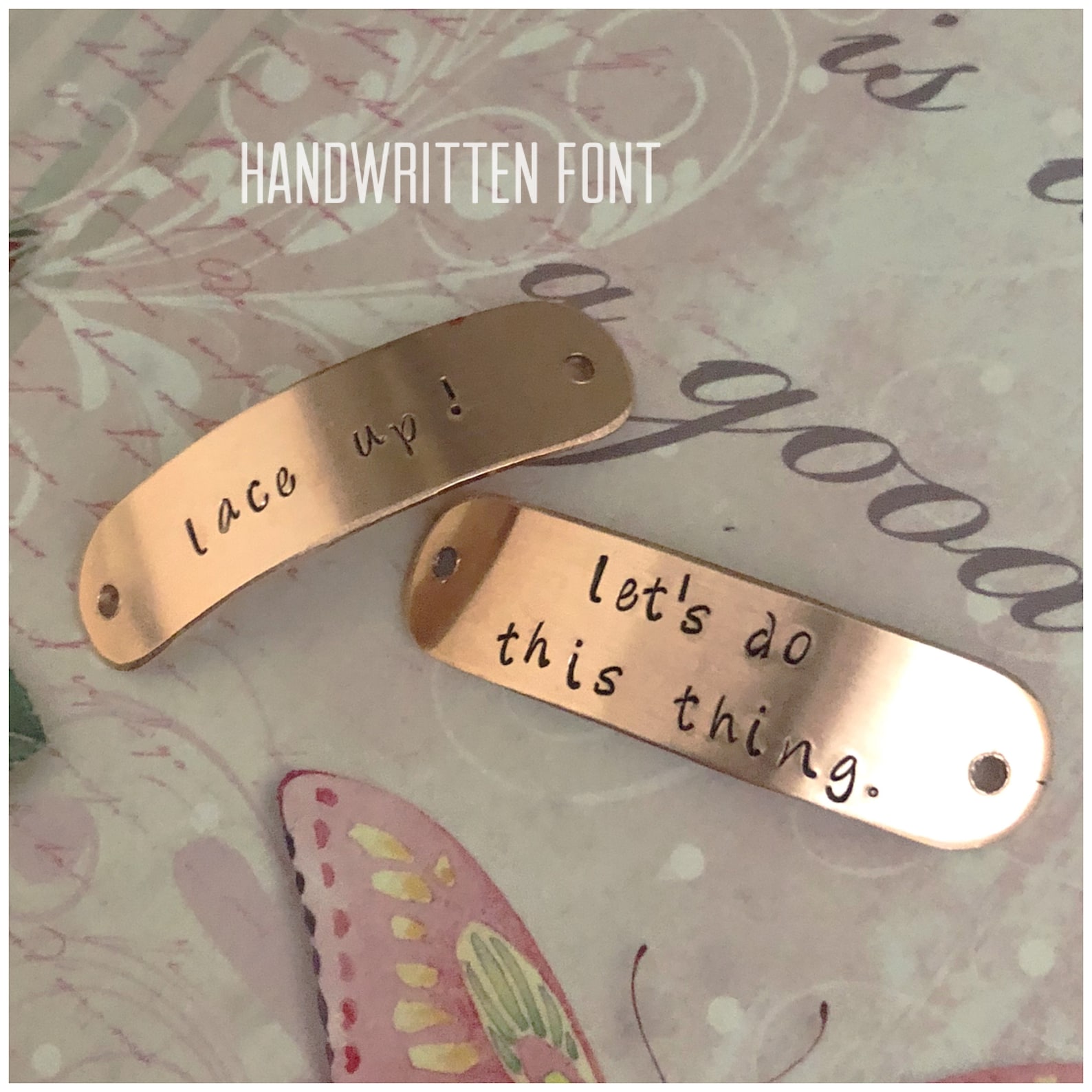 Personalized Shoe Tags Set of 2 Copper Shoelace - Etsy