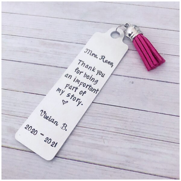 Thank You for Being Part of My Story Bookmark Personalized - Etsy