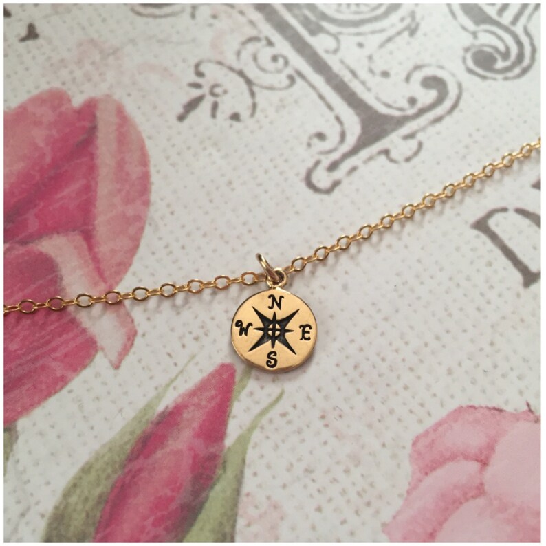 Gold Compass Necklace High School Graduation Necklace Gold - Etsy