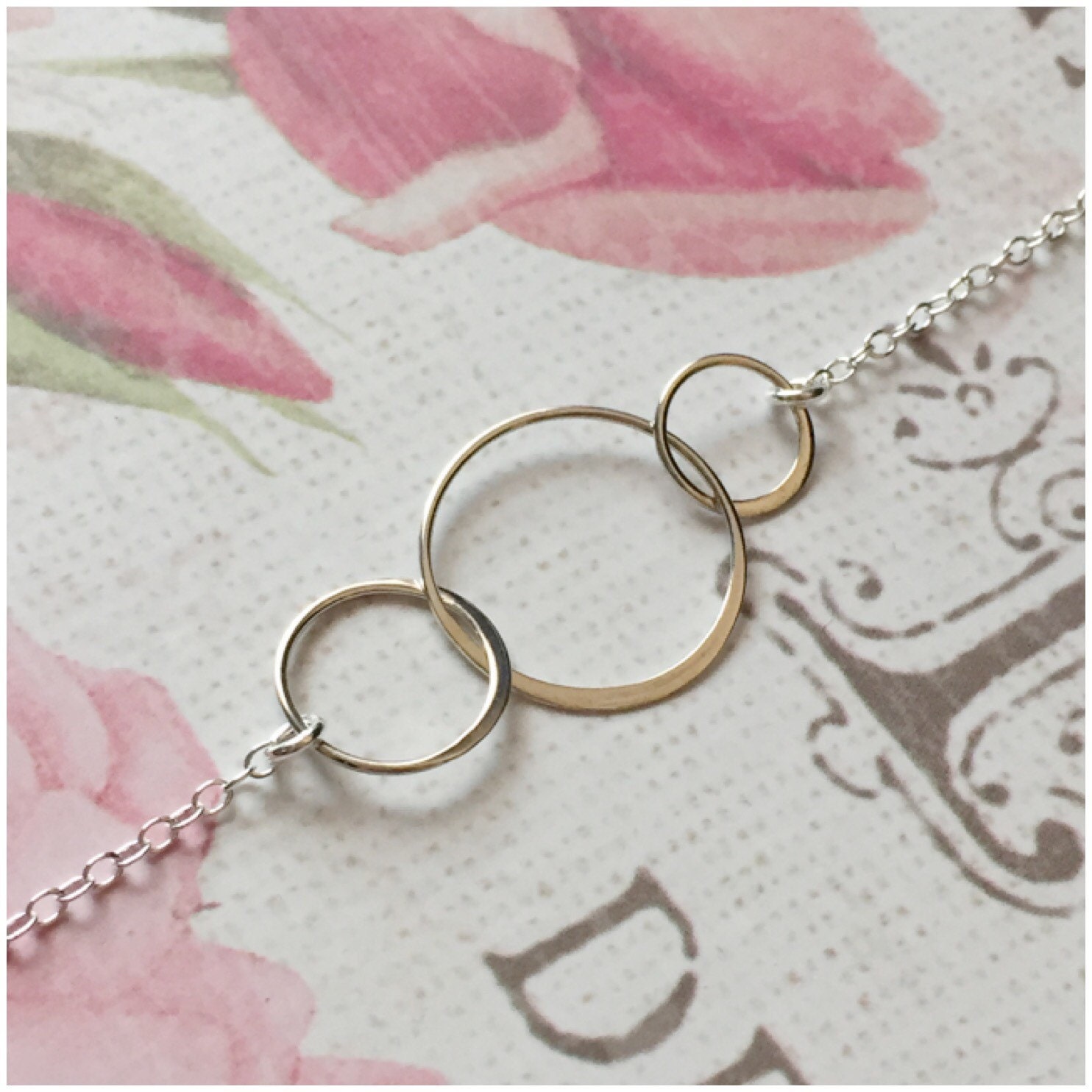 Three Circles Bracelet Sterling Silver Eternity Bracelet | Etsy