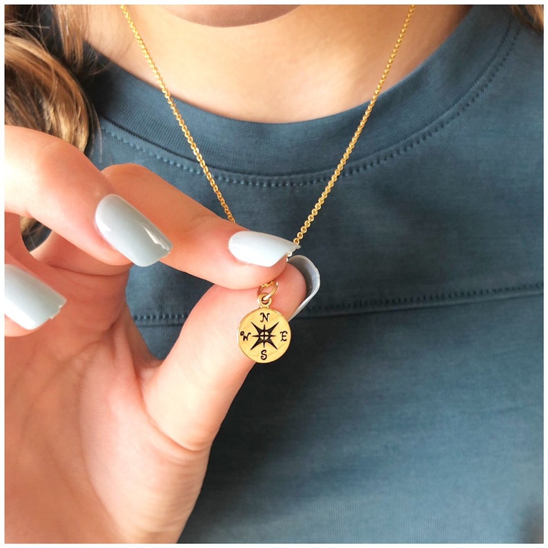 Gold Compass Necklace High School Graduation Necklace Gold - Etsy
