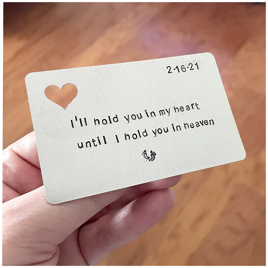 Remembrance Pocket Card - Hand Stamped Wallet Card - Lost Loved One ...