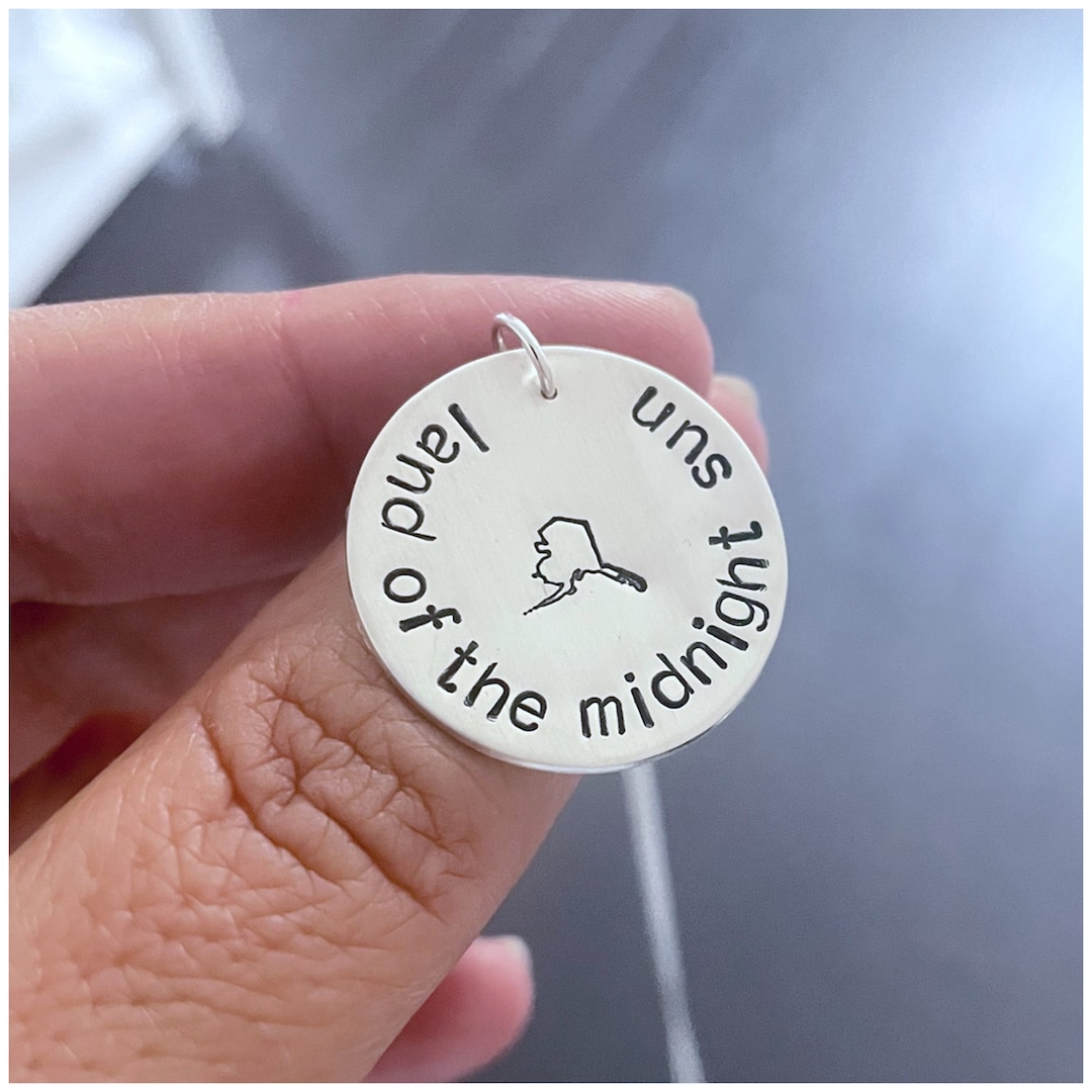 Land of the Midnight Sun - Hand Stamped Alaska Necklace - the 49th ...