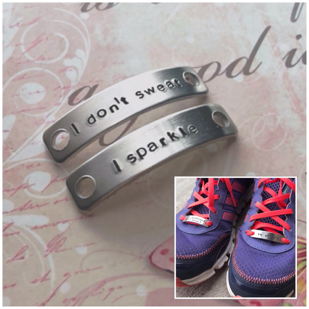 Personalized Shoe Tags - Hand Stamped Shoelace Accessories - Marathon ...