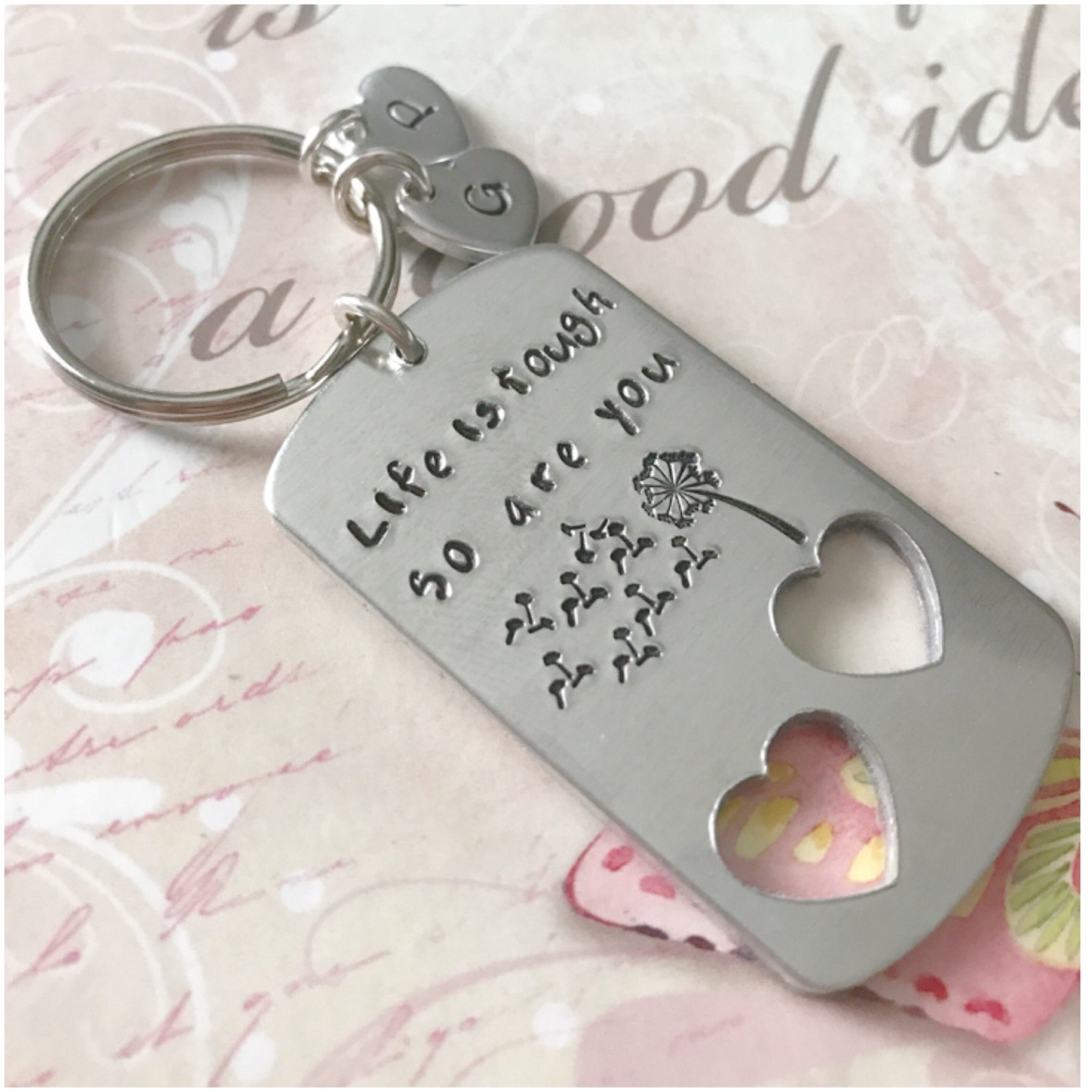 Personalized Keychain Hand Stamped Keychain Aluminum - Etsy