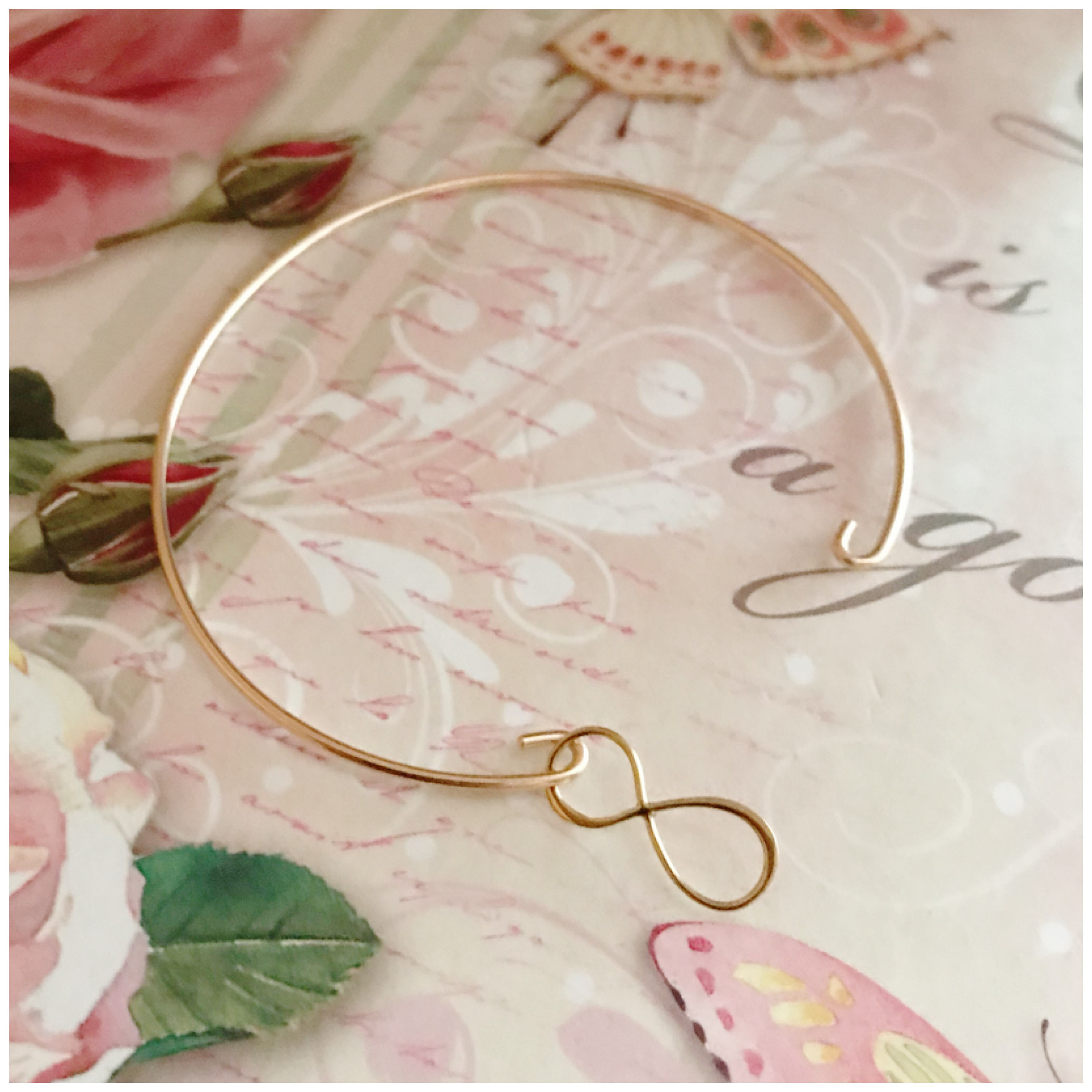 Gold Infinity Bangle Bracelet 14k Gold Filled Cuff - Etsy