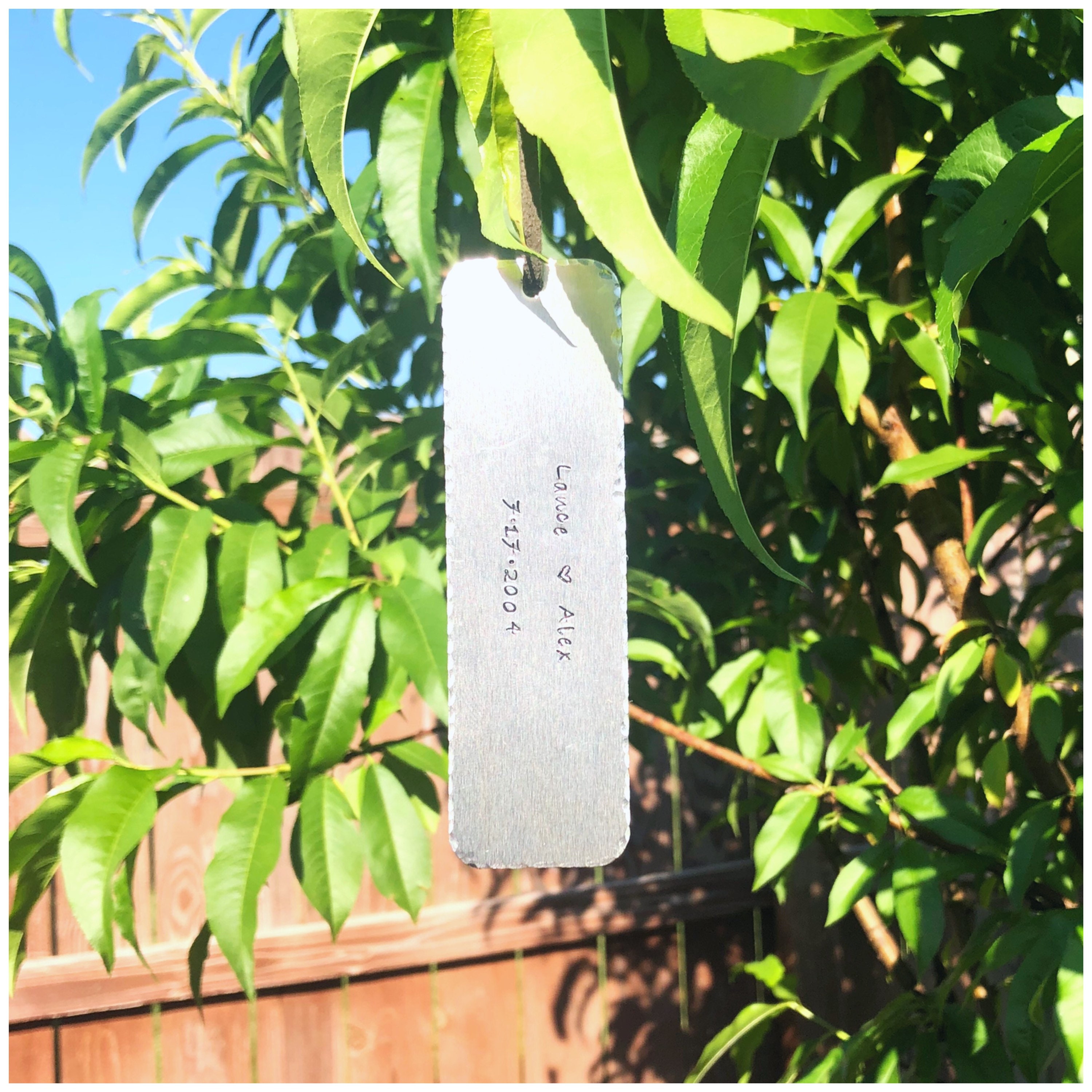 Personalized Tree Tag Hand Stamped Tree Sign Custom Tree | Etsy