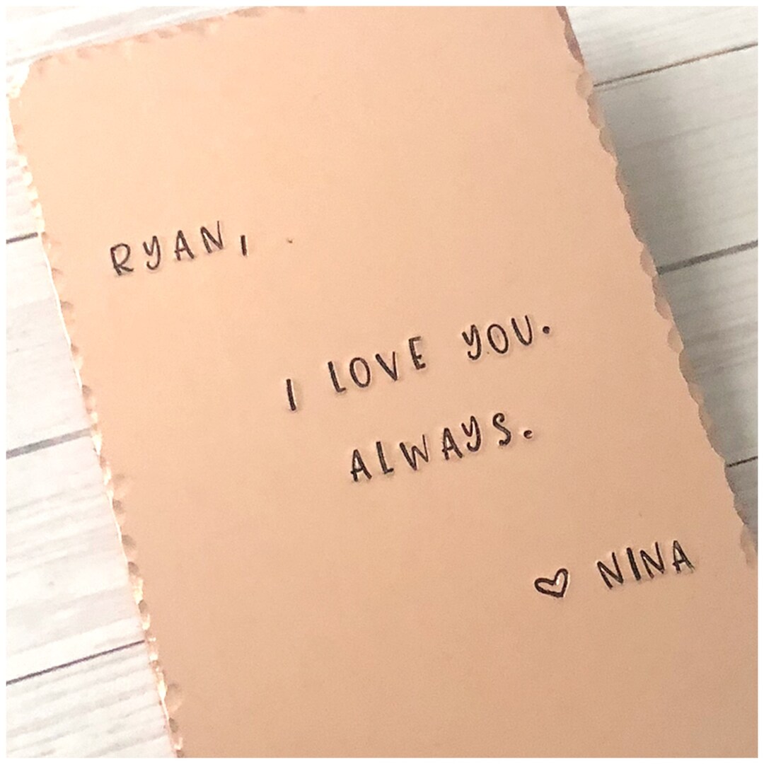 Gift for Sibling - Copper Wallet Card - Personalized Hand Stamped ...