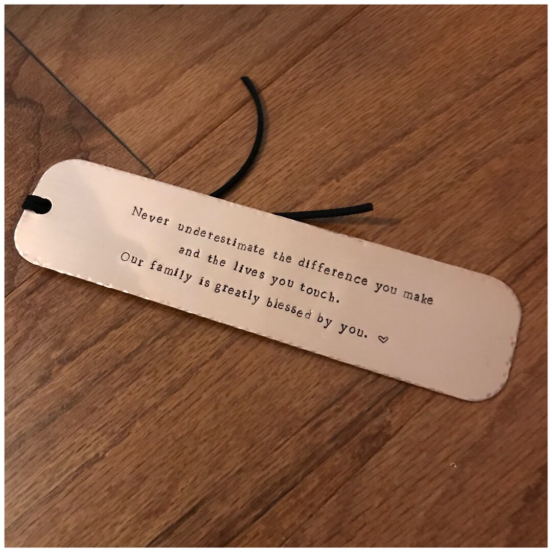 Gift for Father - Copper Bookmark - Stamped Metal Bookmark ...