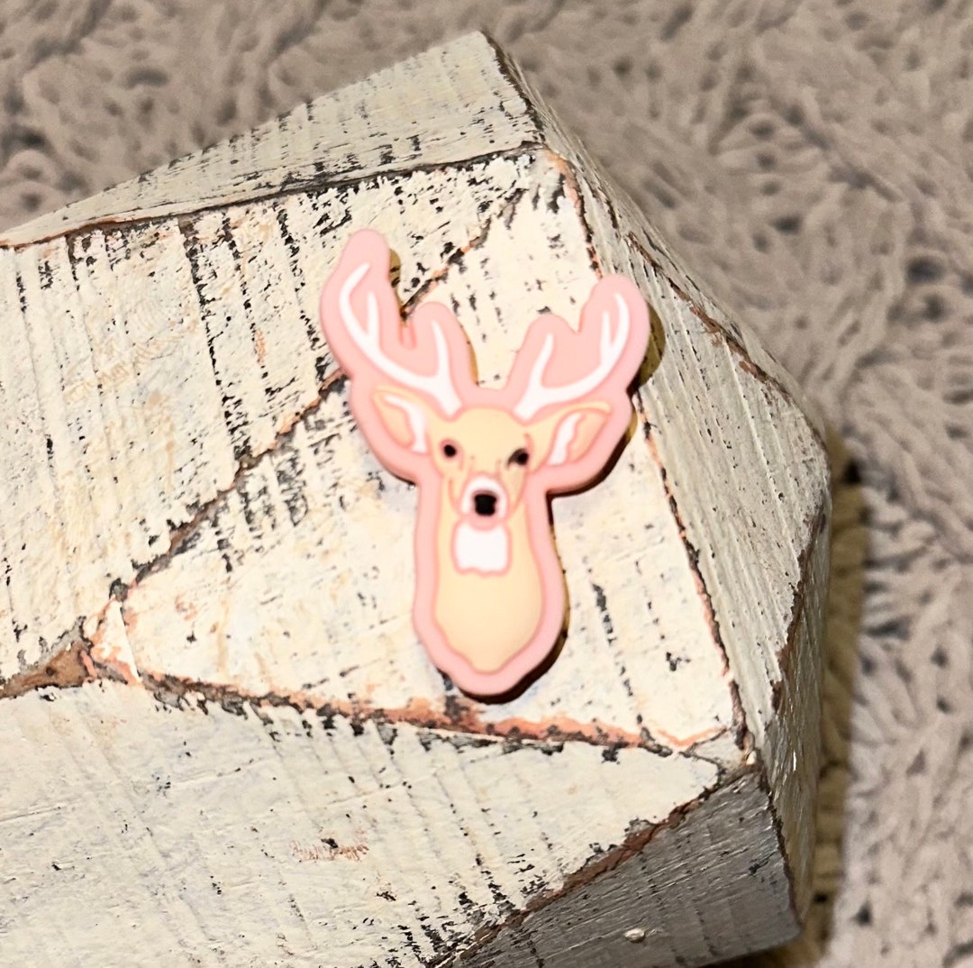 Pink or Green Deer With Antlers Silicone Focal Bead - Etsy