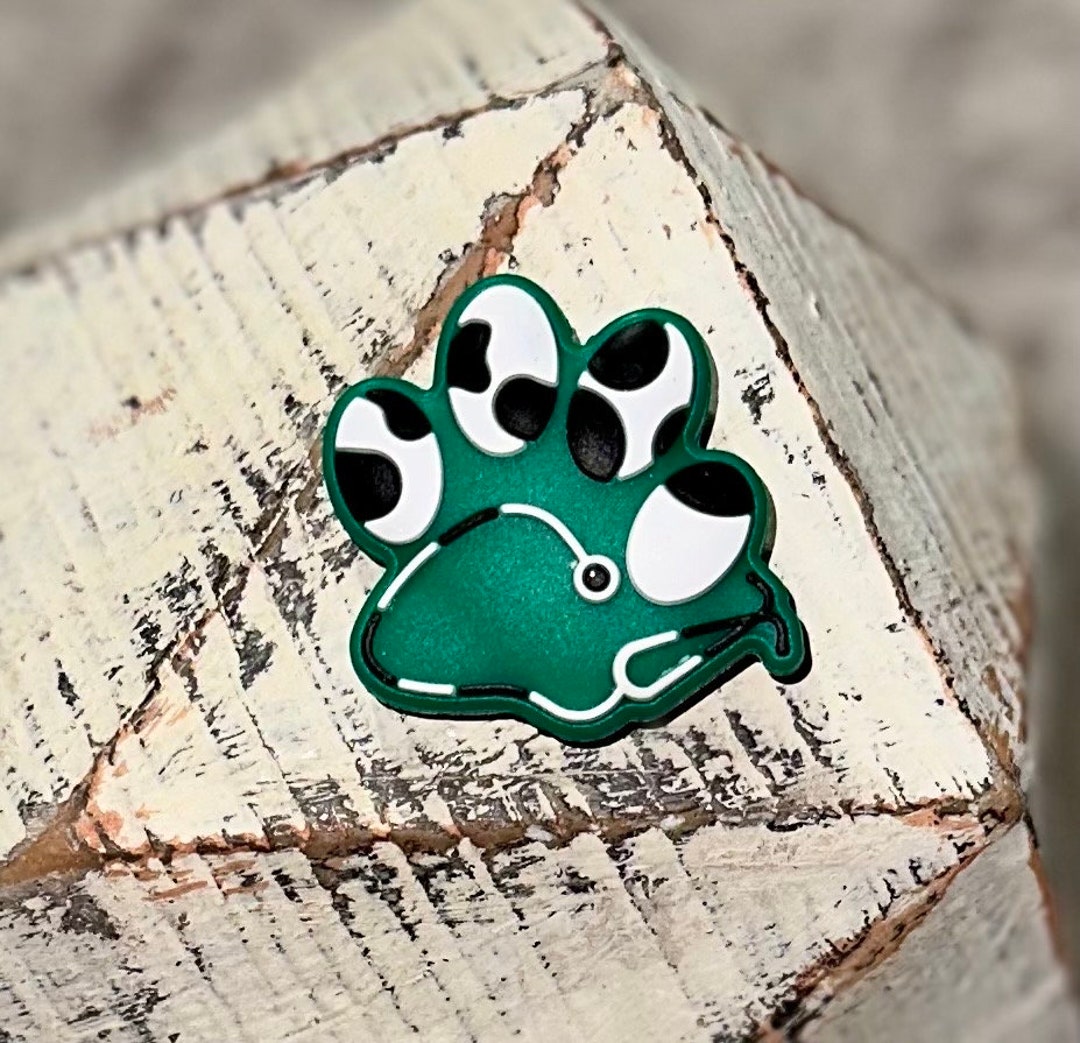 Green Cow Print Paw Print With Stethoscope Silicone Focal Bead - Etsy