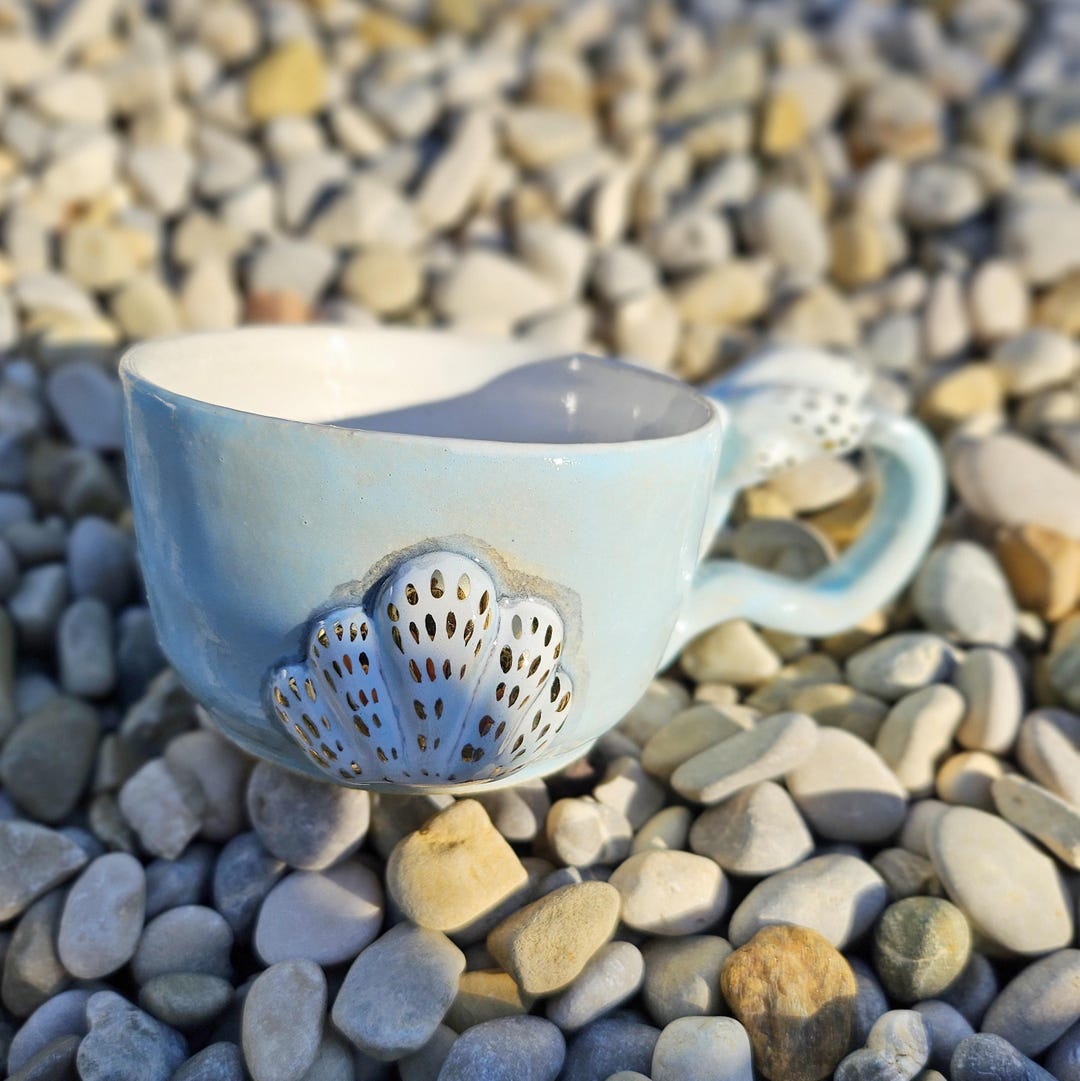 Pottery Cup, Summer Cup, Shell Cup, Sea Cup, Espresso Cup, Maritime ...