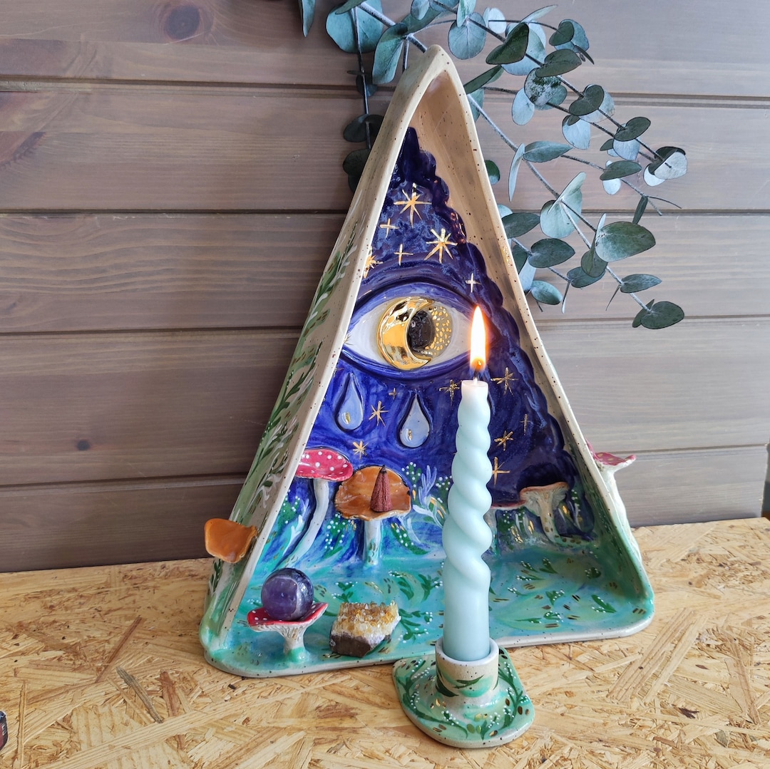 Ceramic Table Altar, Spirituality, Manifestation, Potted House Altar ...