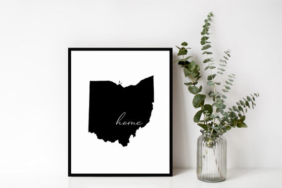 Ohio Home Sign Ohio Outline Print State Sign Home Wall | Etsy