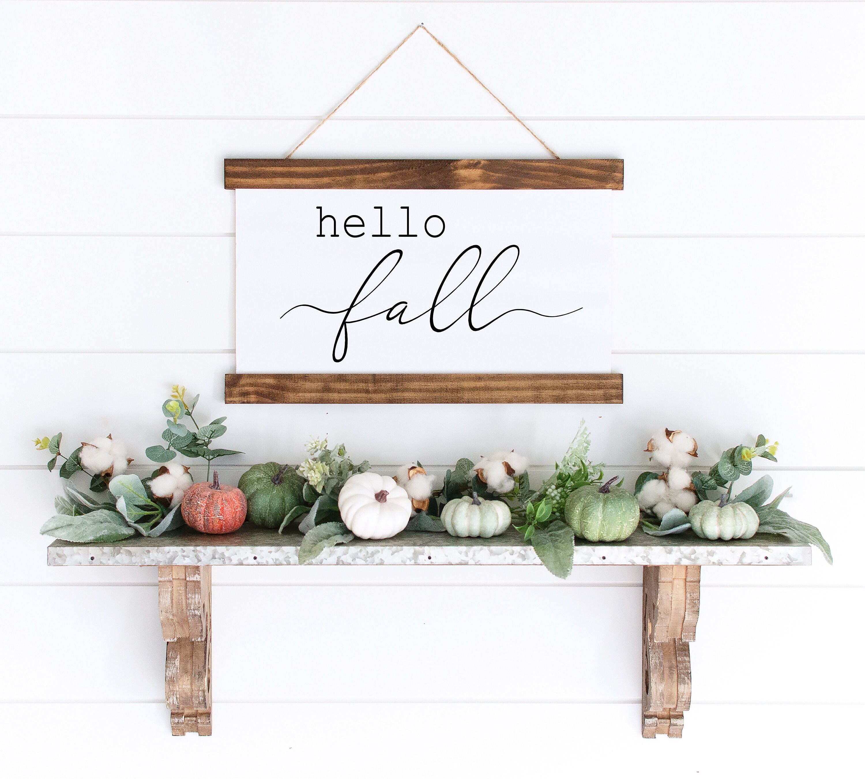 Hello Fall Sign, Fall Wall Decor, Farmhouse Sign, Fall Sign, Autumn ...