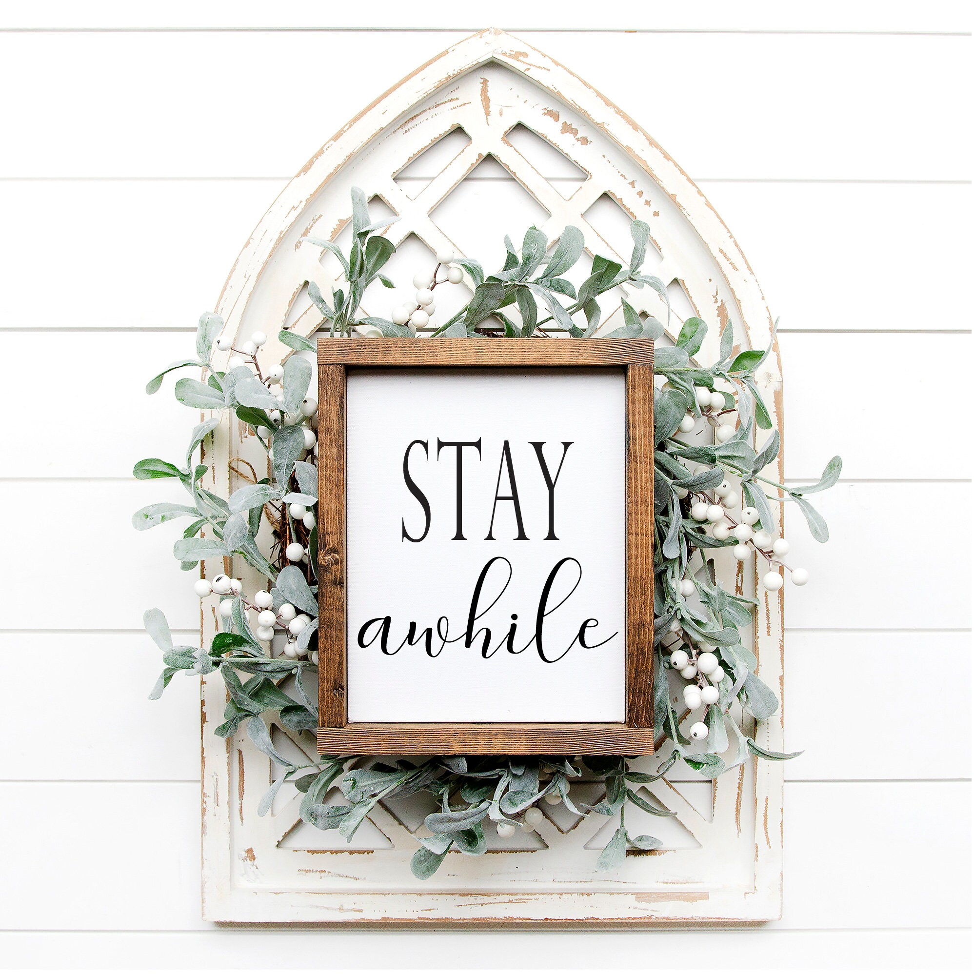 Stay Awhile, Word Art, Farmhouse Printable Wall Art, Farmhouse Decor ...