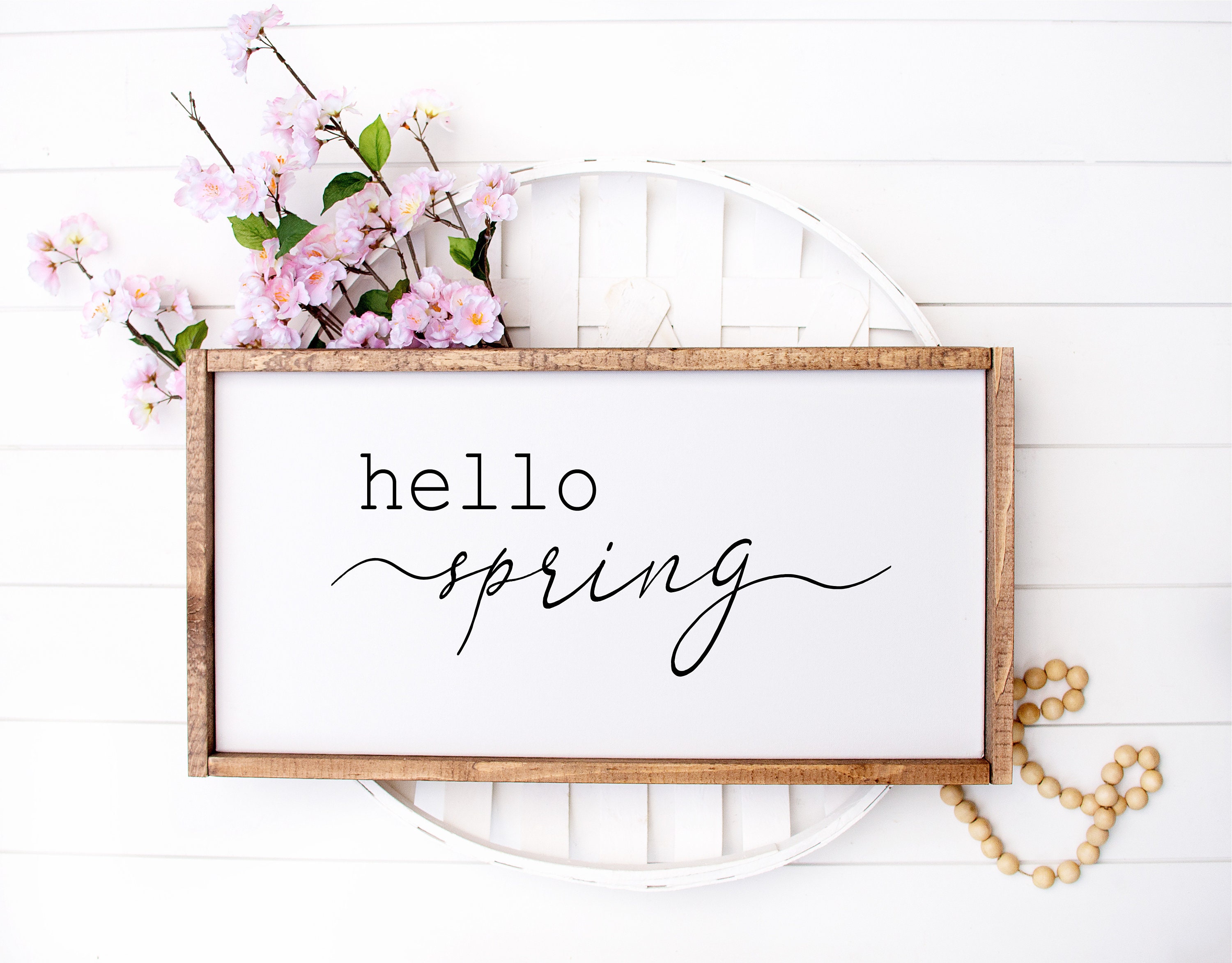 Hello Spring Sign, Spring Wall Decor, Farmhouse Sign, Spring Sign ...