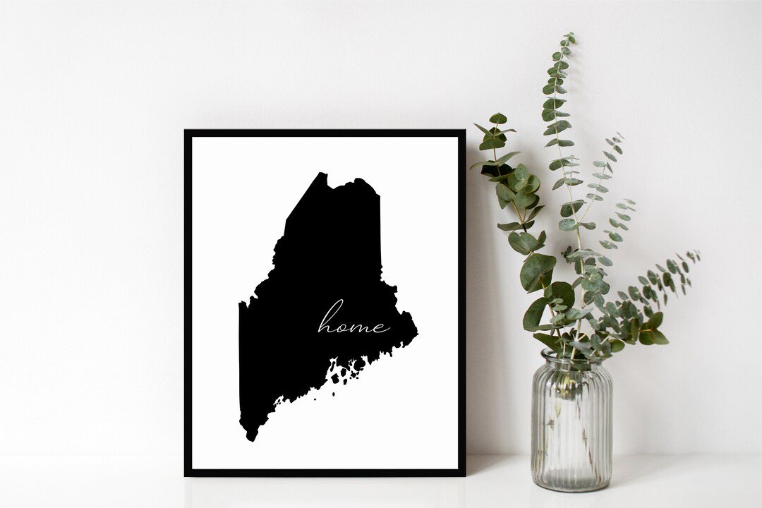 Maine Home Sign, Maine Outline, State Sign, Home, Wall Art, Modern ...