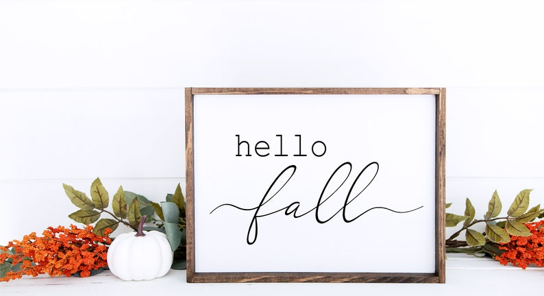 Hello Fall Sign, Fall Wall Decor, Farmhouse Sign, Fall Sign, Autumn ...
