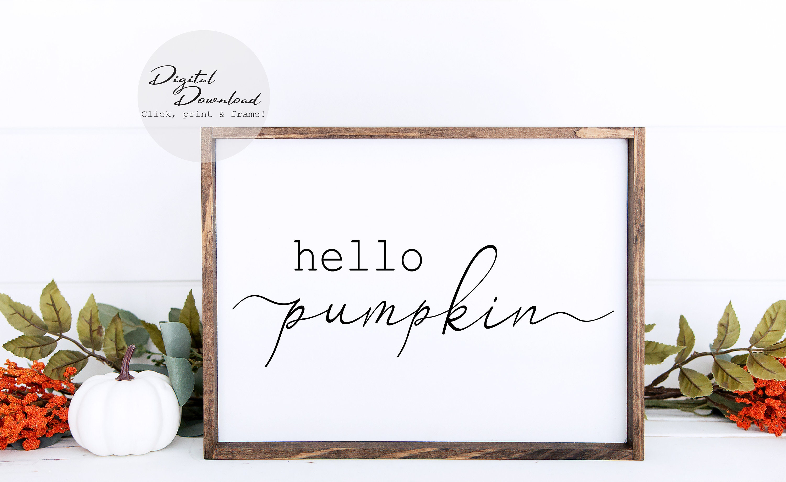 Hello Pumpkin Sign, Fall Wall Decor, Autumn Decor, Farmhouse Fall ...