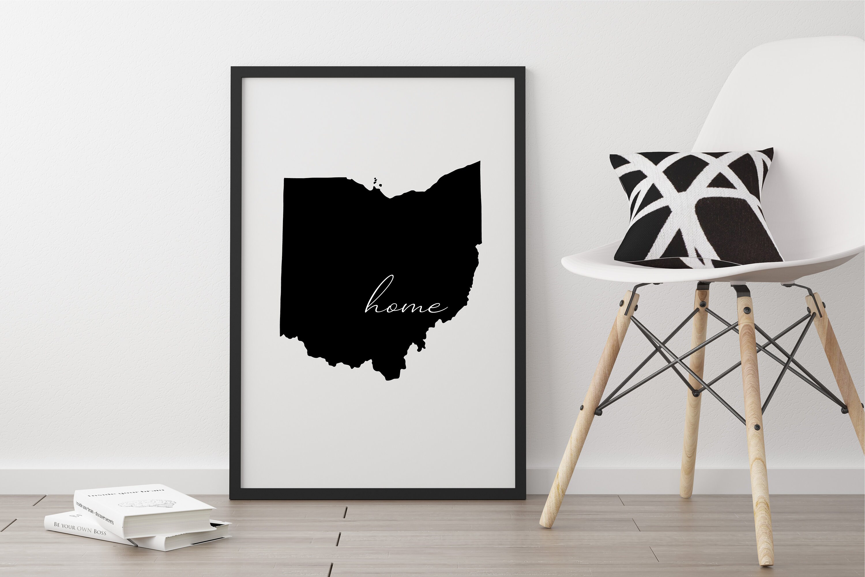 Ohio Home Sign, Ohio Outline Print, State Sign, Home, Wall Art, Modern ...