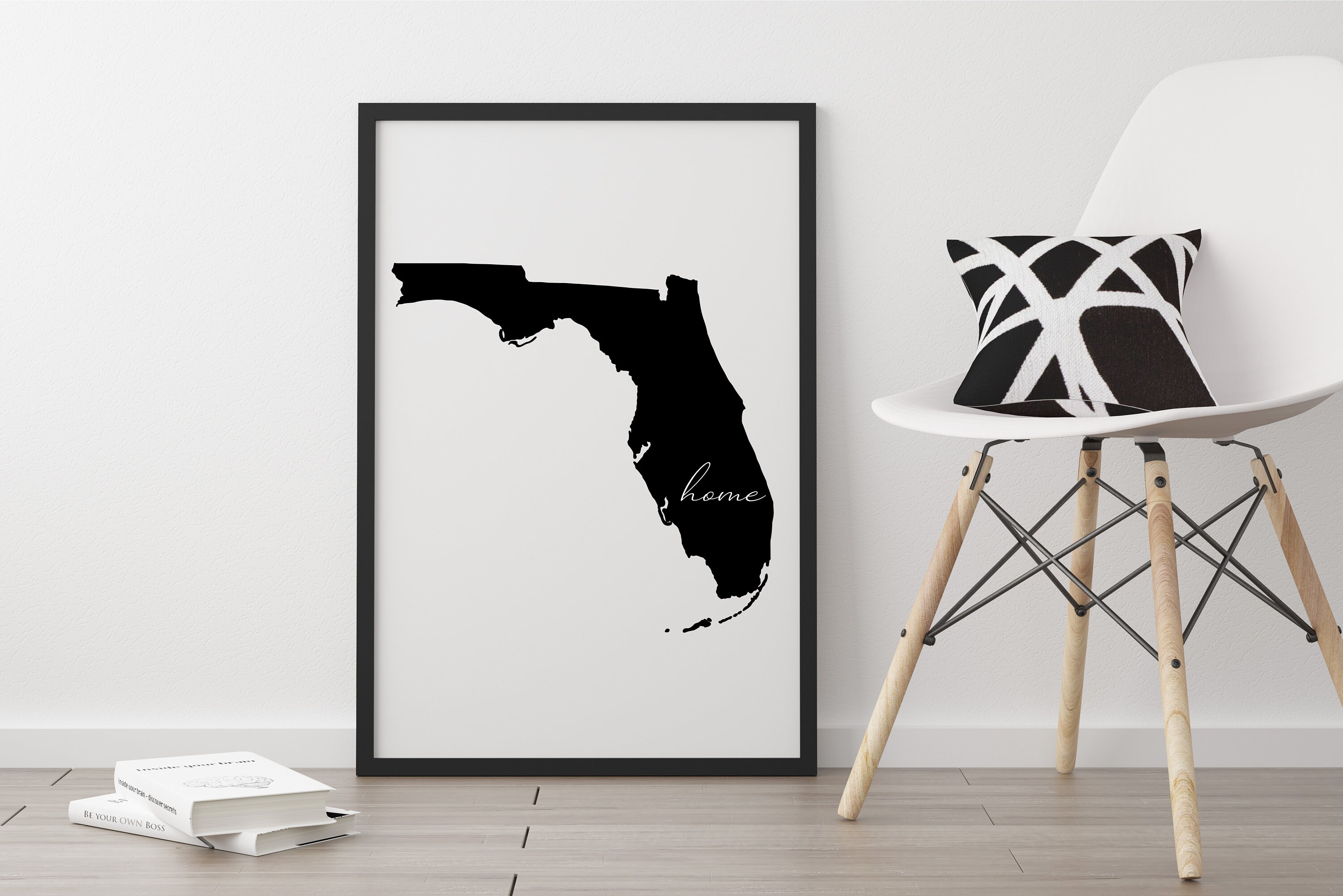 Florida Home Sign, Florida Outline Print, State Sign, Home, Wall Art ...