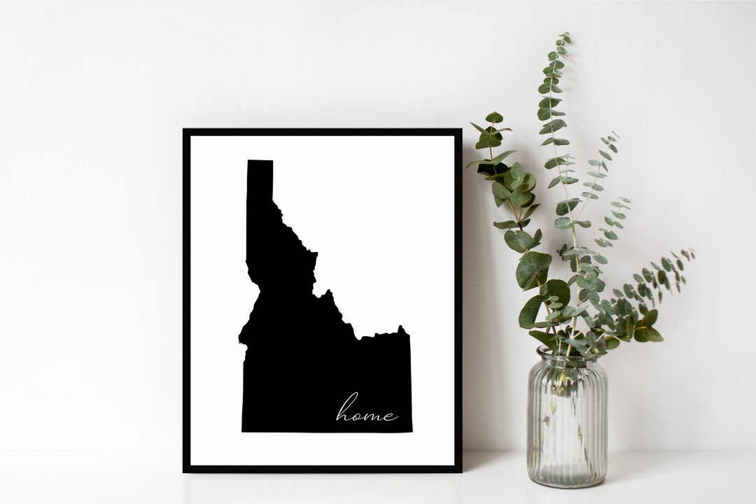 Idaho Home Sign, Idaho Outline Print, State Sign, Home, Wall Art ...