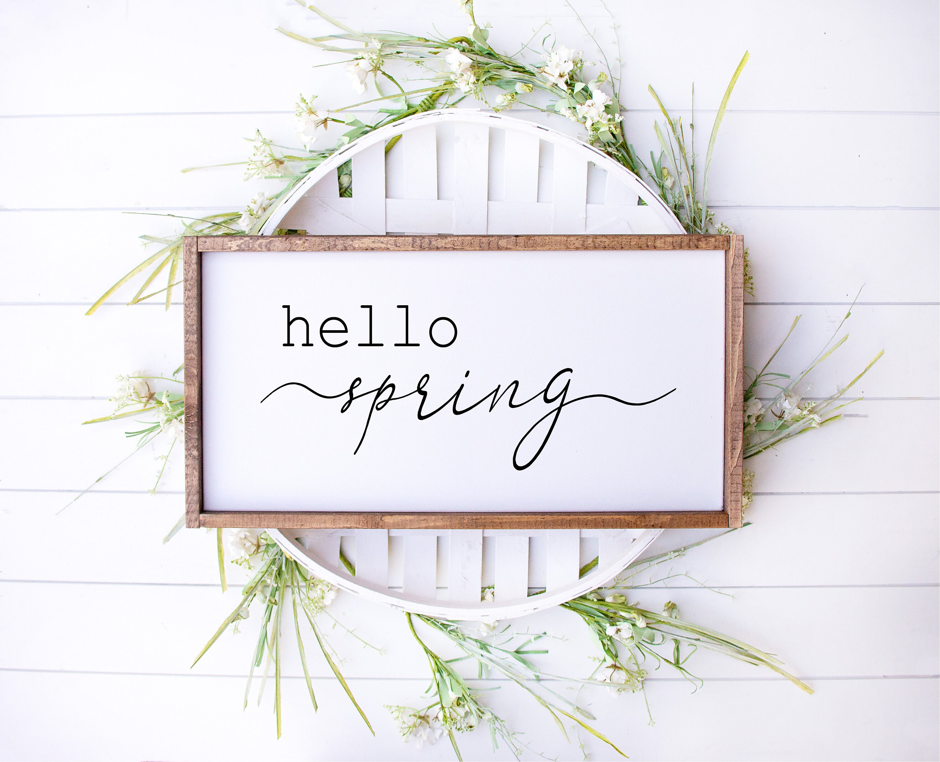 Hello Spring Sign, Spring Wall Decor, Farmhouse Sign, Spring Sign ...