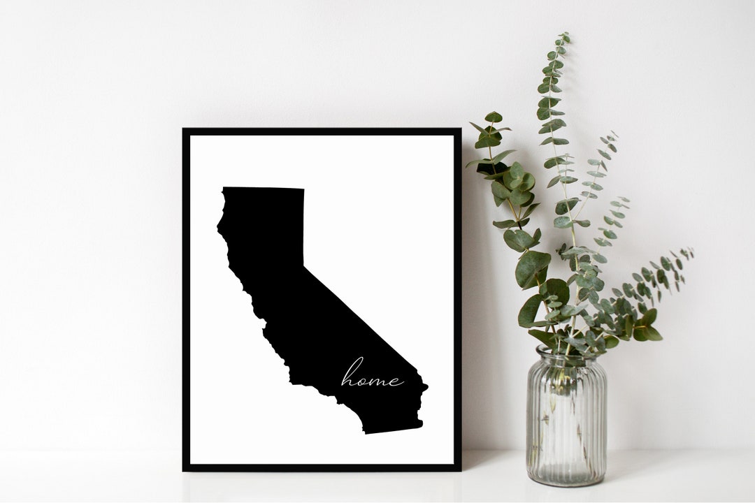 California Home Sign, California Outline Print, State Sign, Home, Wall ...