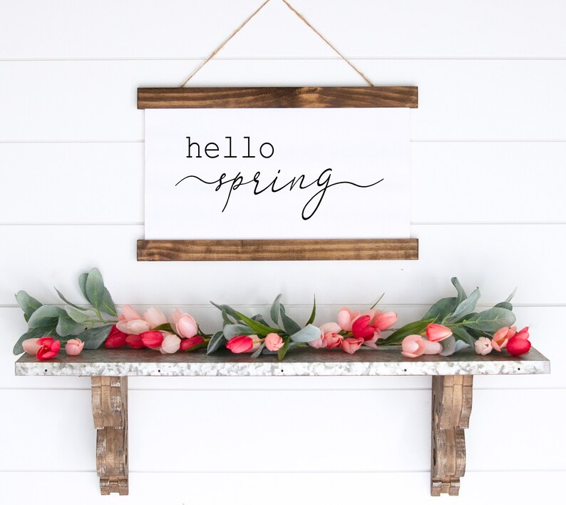 Hello Spring Sign, Spring Wall Decor, Farmhouse Sign, Spring Sign ...